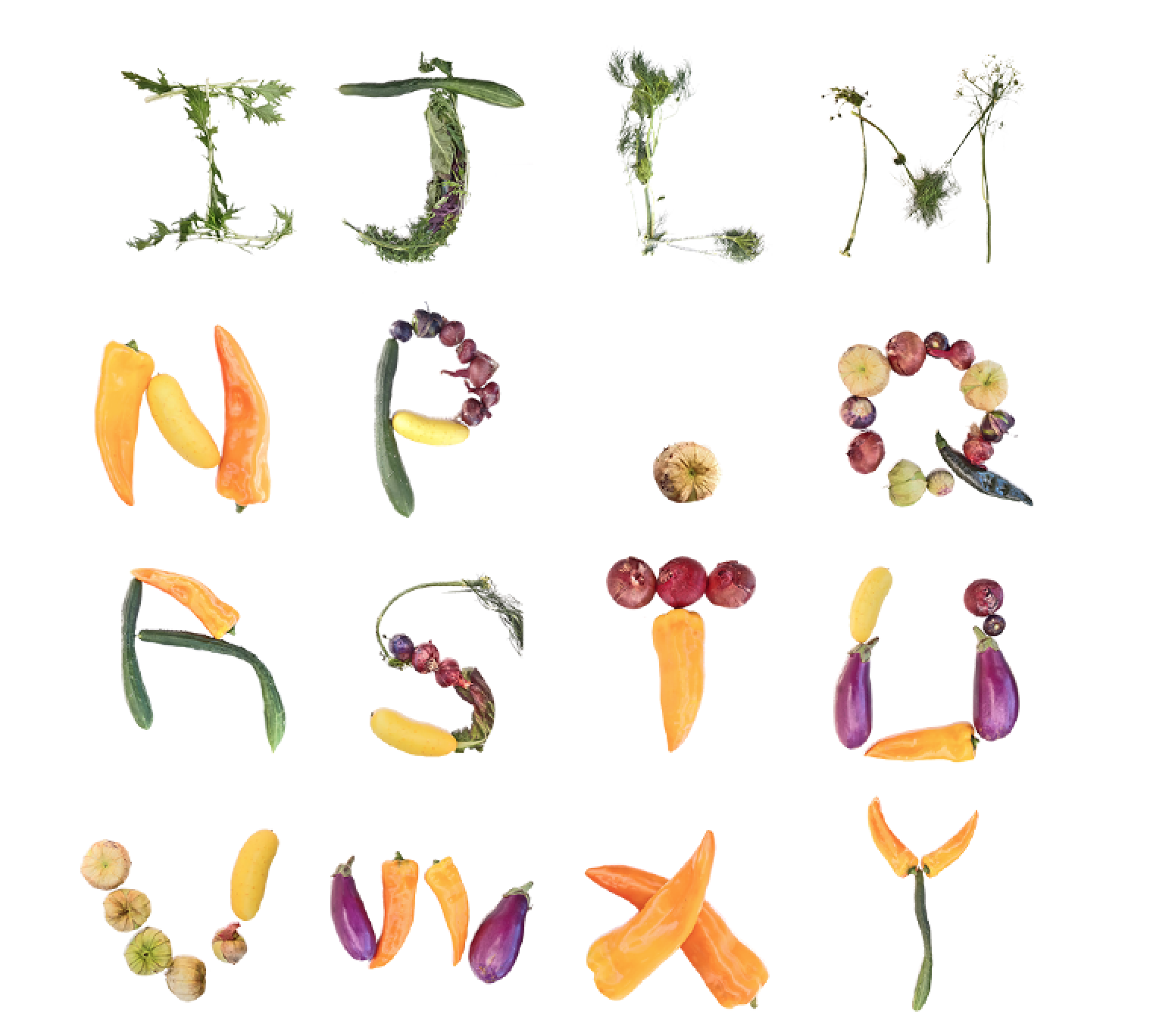Food Font Veggies Fall - Food Font